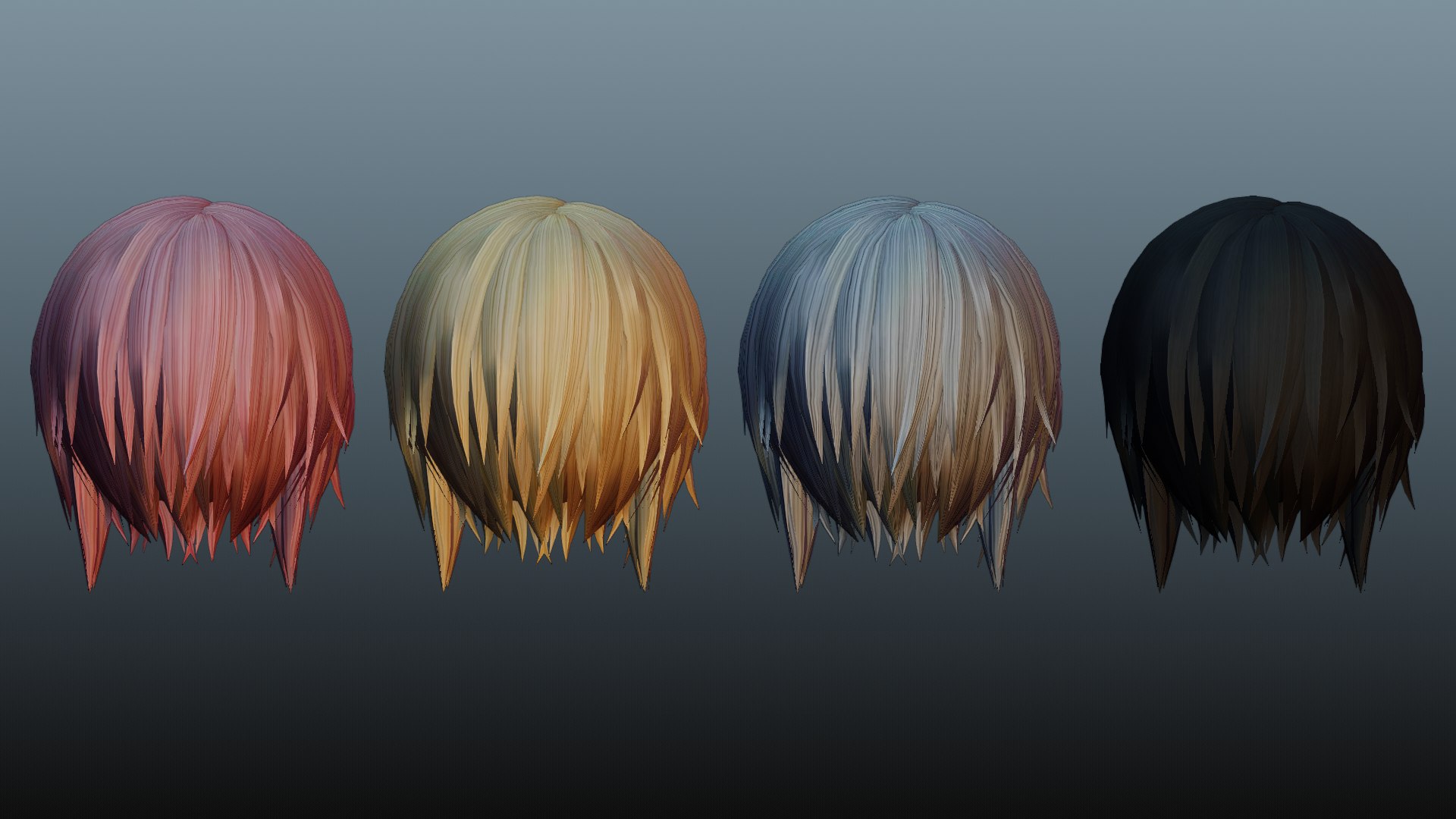 3D Model Females Hort Hair Low Poly 4 Colors - TurboSquid 2132698