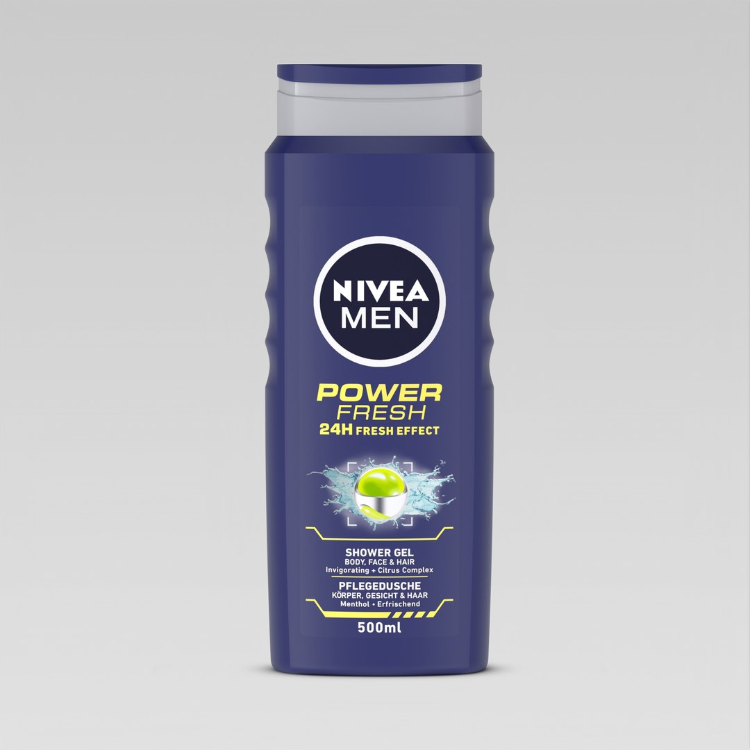 3D NIVEA MEN Power Fresh 24h 500 ml model - TurboSquid 2055688