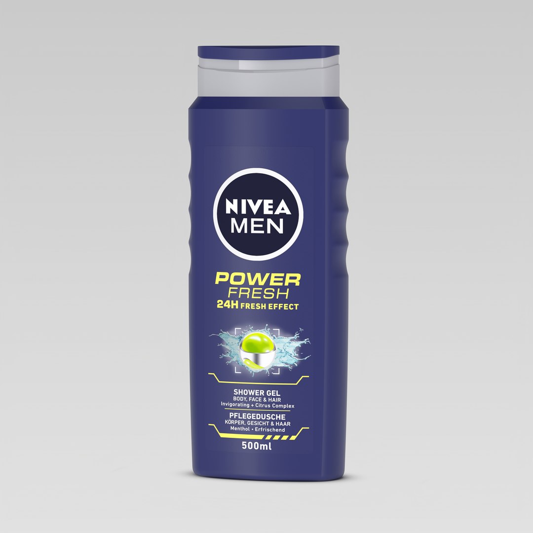 3D NIVEA MEN Power Fresh 24h 500 ml model - TurboSquid 2055688