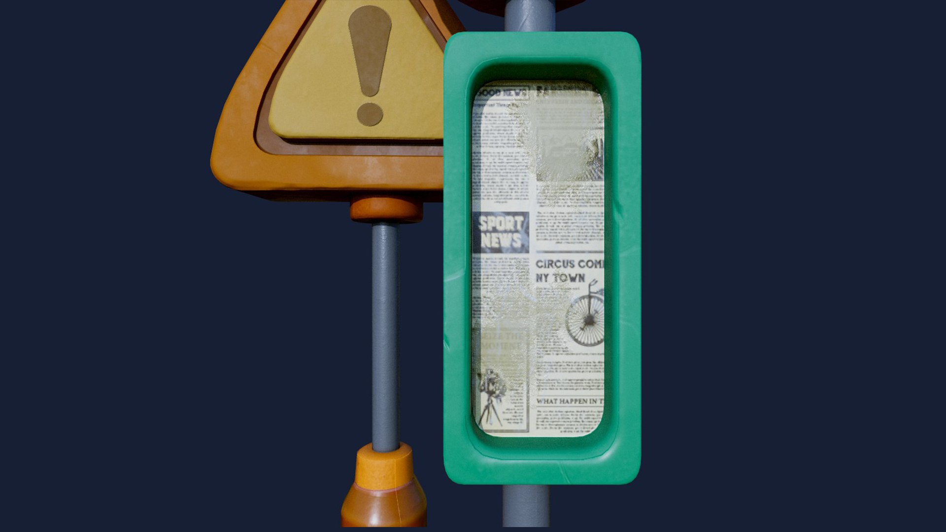 3D Stylized Road Sign - TurboSquid 2312984