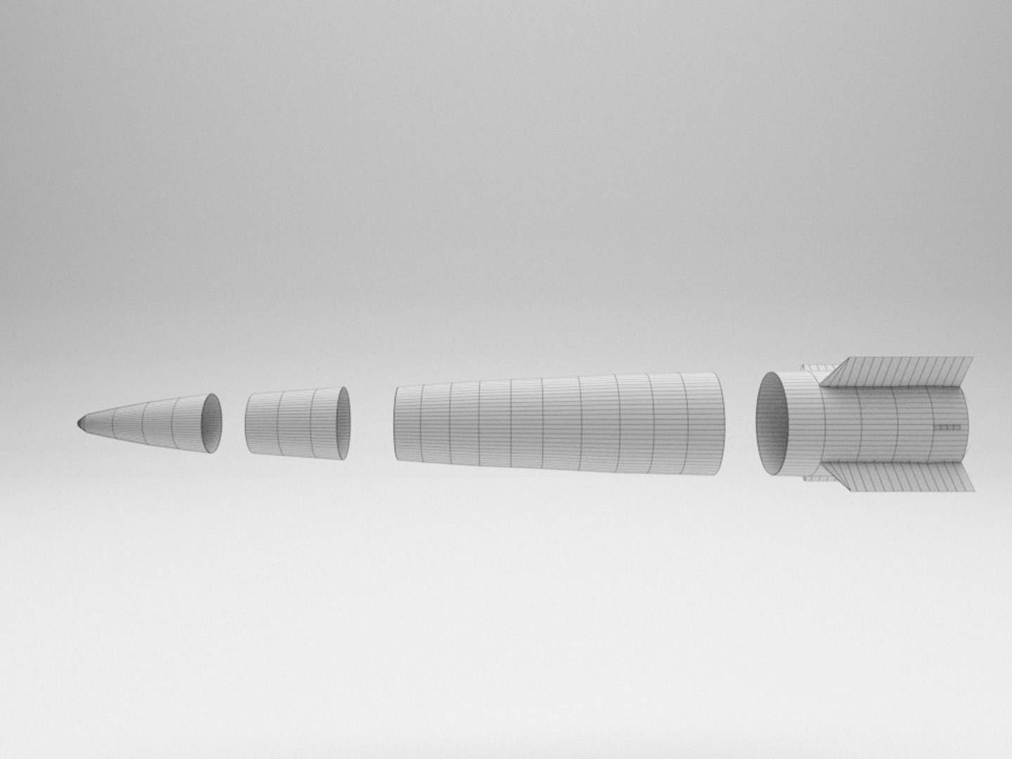 Free Rail Gun Projectile 3d Model