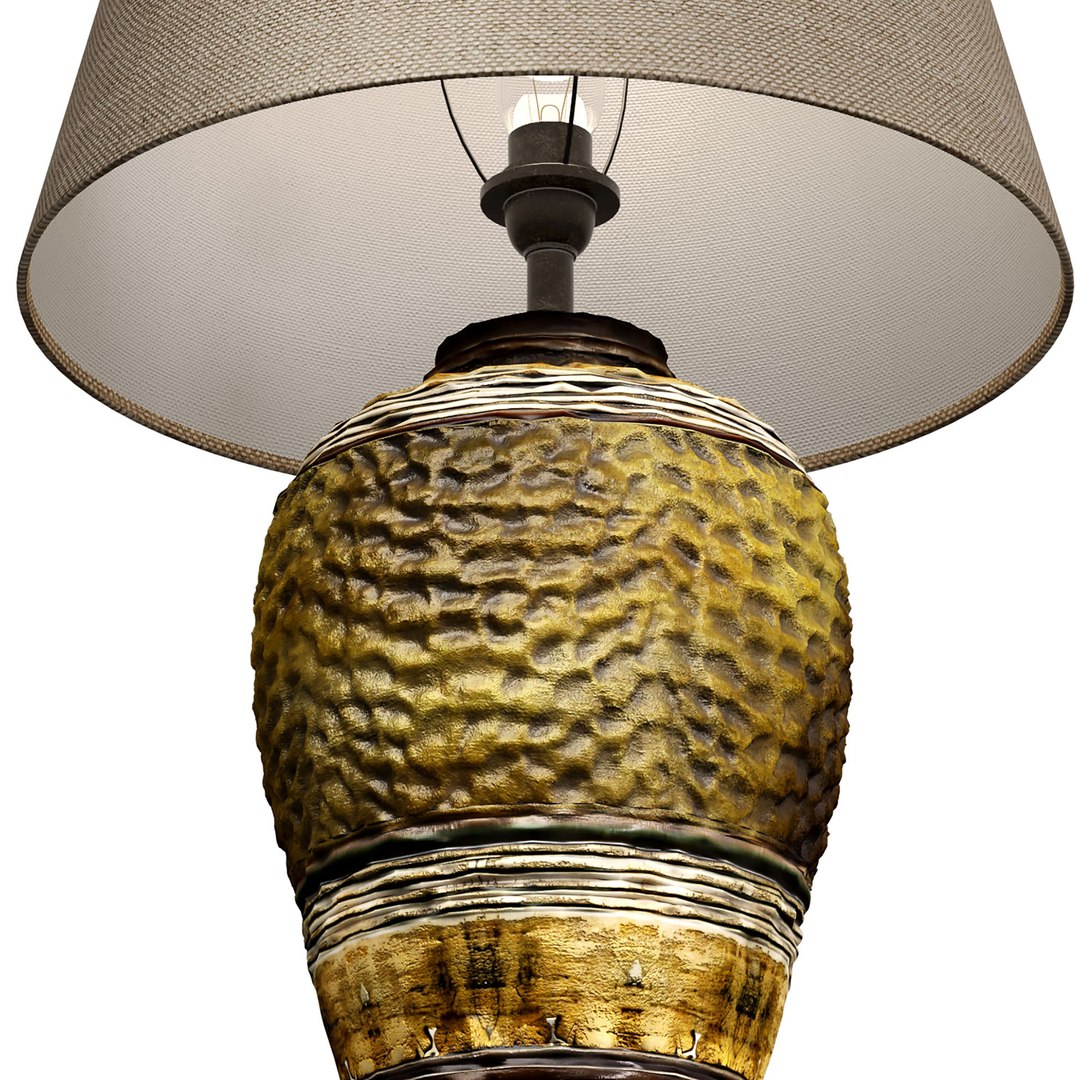 3D Rustic Style Aged Provence Country Nightstand Table Lamp 3D Model ...