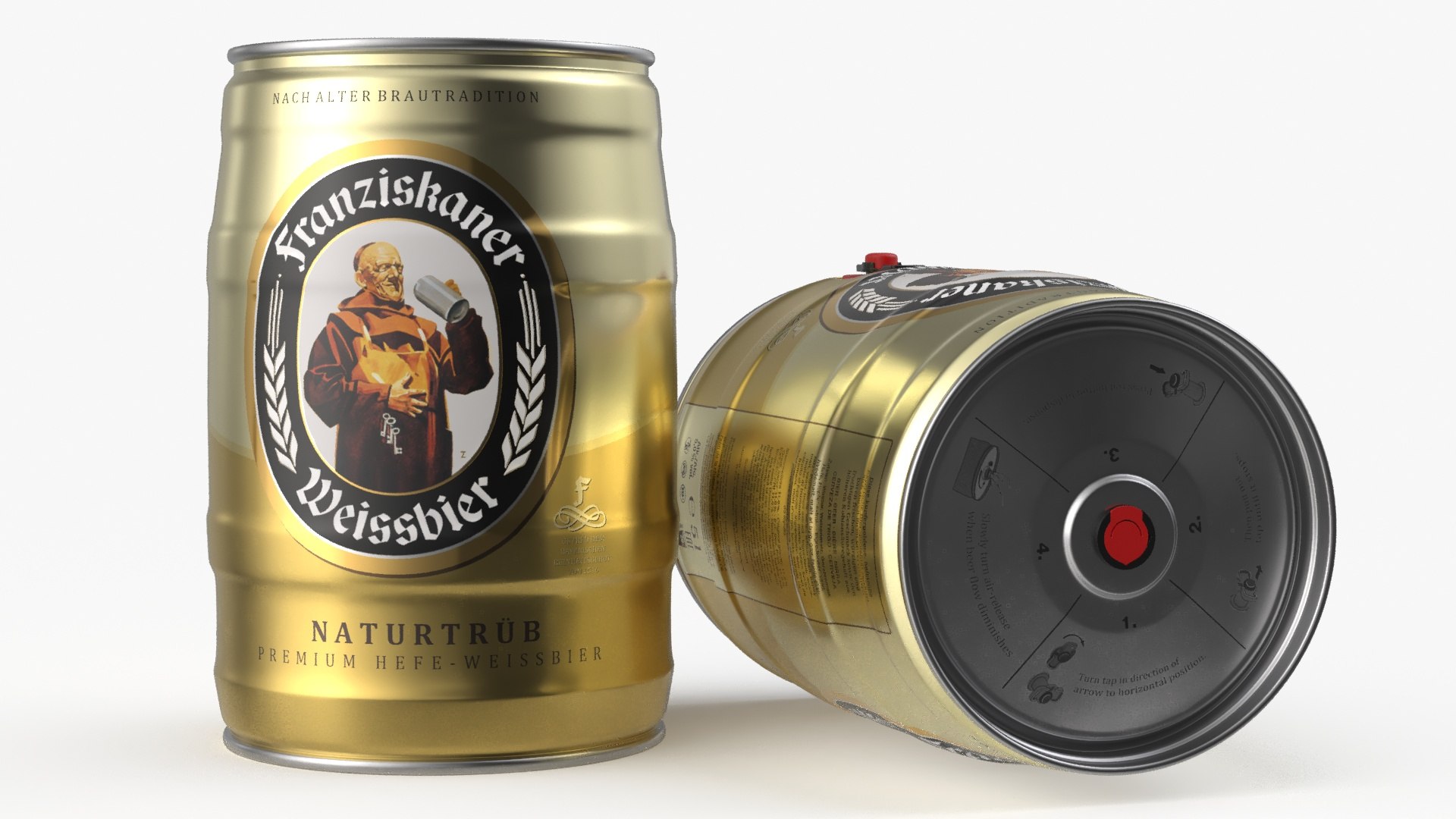 3D Franziskaner Beer 5 Liter Barrel Model - TurboSquid 2277737