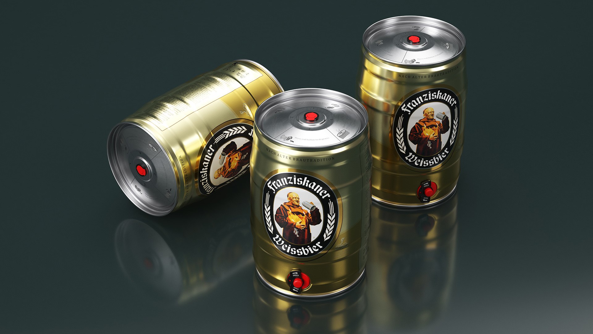3D Franziskaner Beer 5 Liter Barrel Model - TurboSquid 2277737