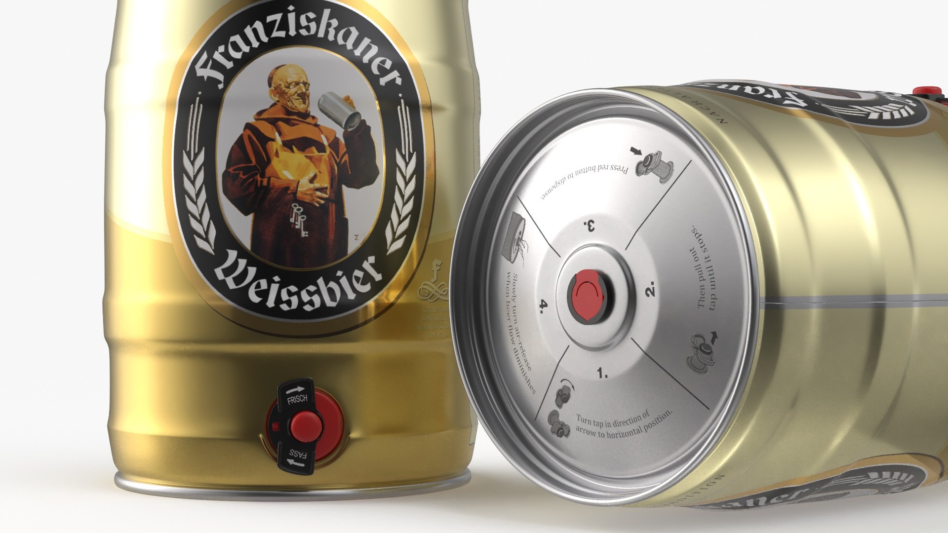 3D Franziskaner Beer 5 Liter Barrel Model - TurboSquid 2277737