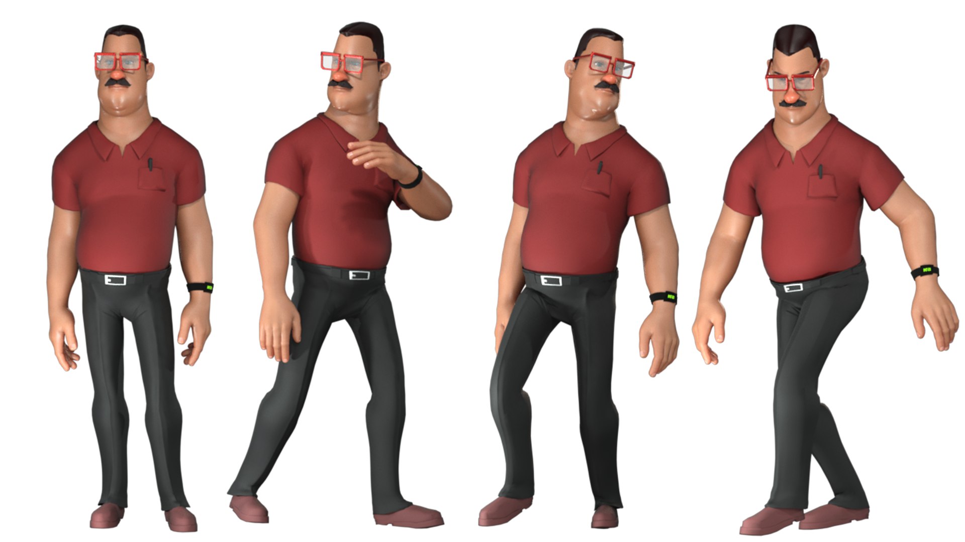 3D model Cartoon Rigged Man Character 3D Model - TurboSquid 2155747
