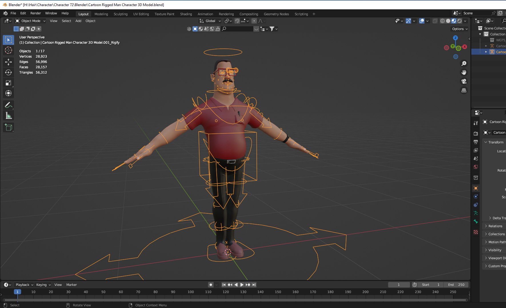 3D model Cartoon Rigged Man Character 3D Model - TurboSquid 2155747