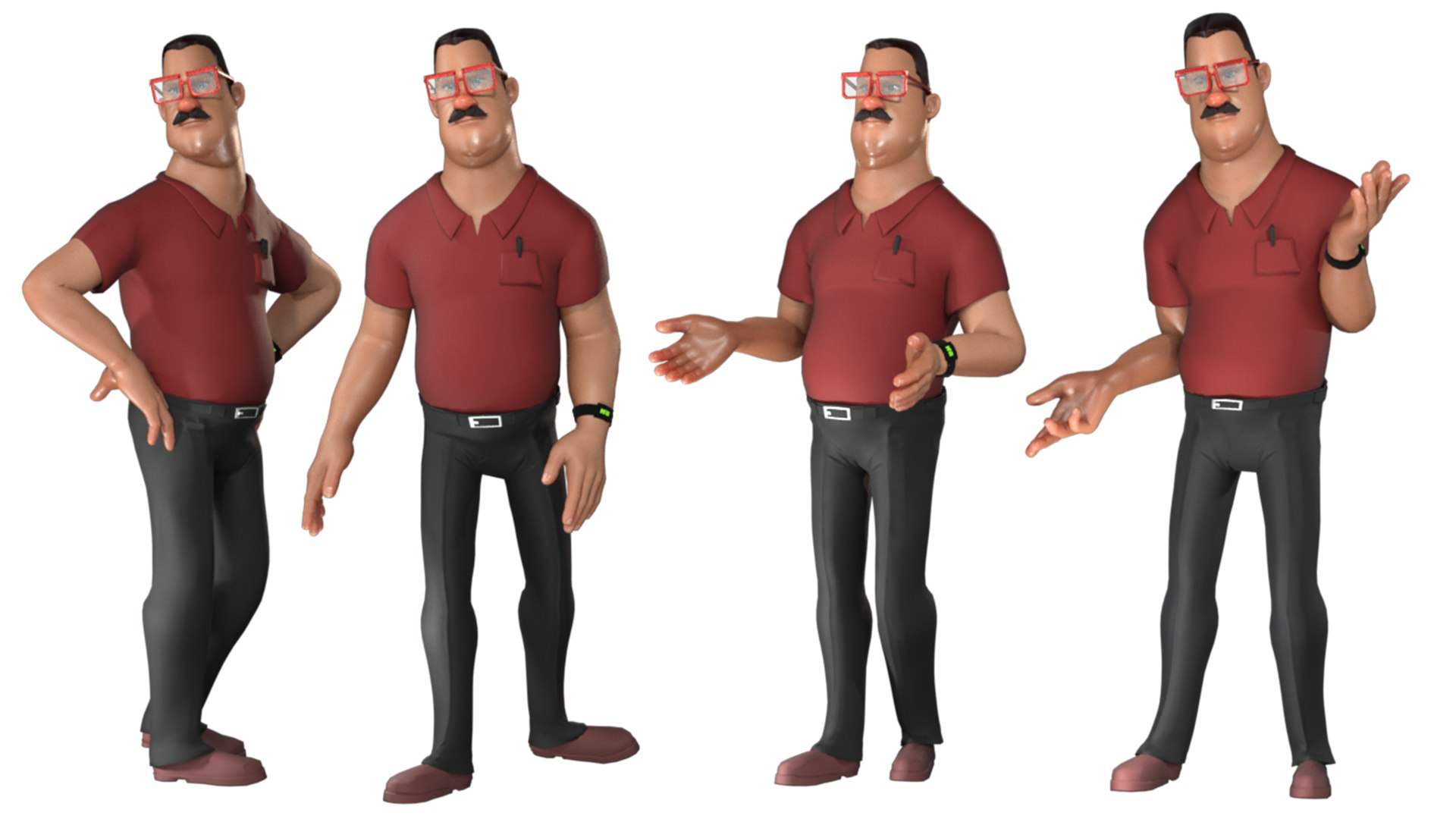 3D model Cartoon Rigged Man Character 3D Model - TurboSquid 2155747