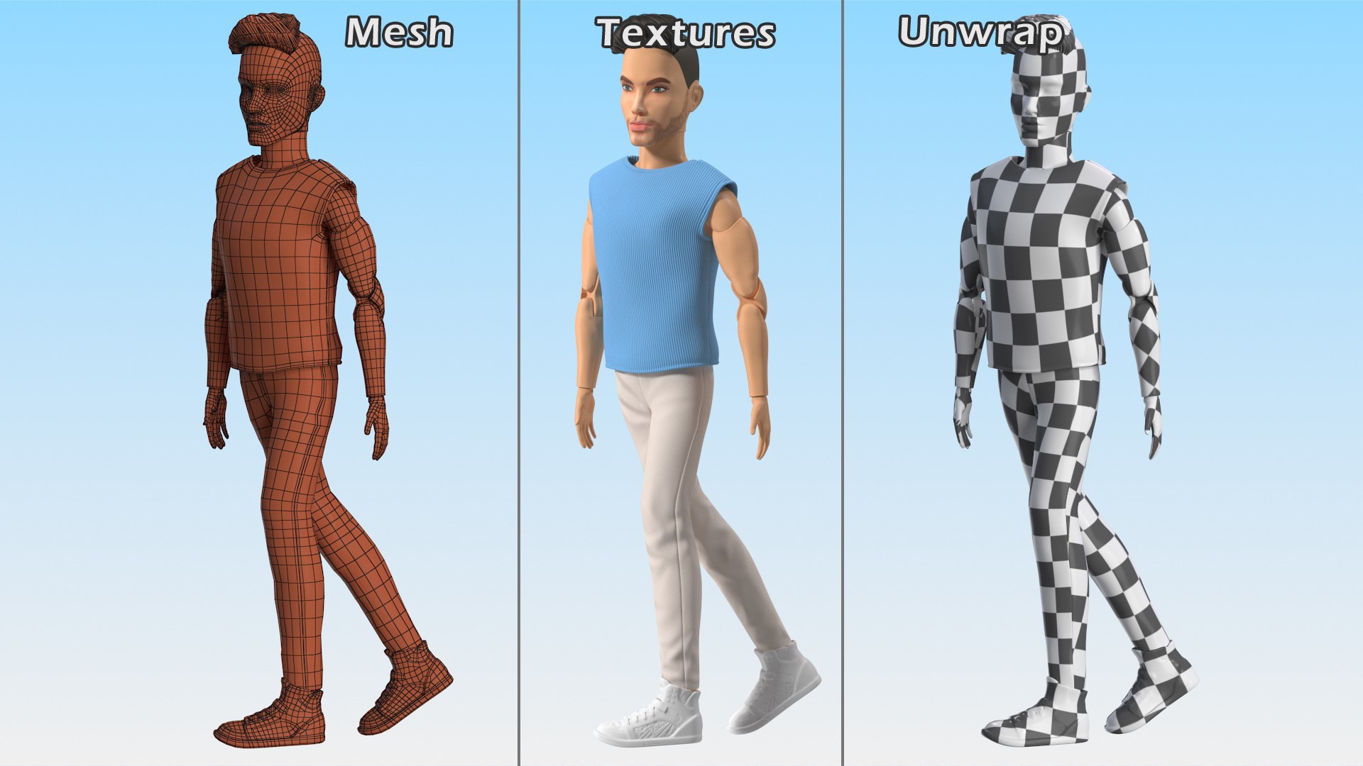 Ken Doll Dressed Walking Pose 3D - TurboSquid 1903629