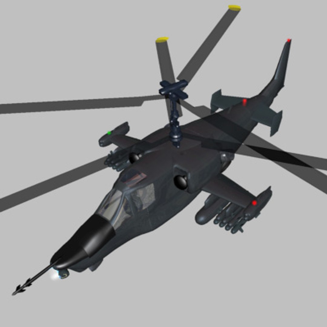 helicopter ka-50 fighter wavefront 3d model