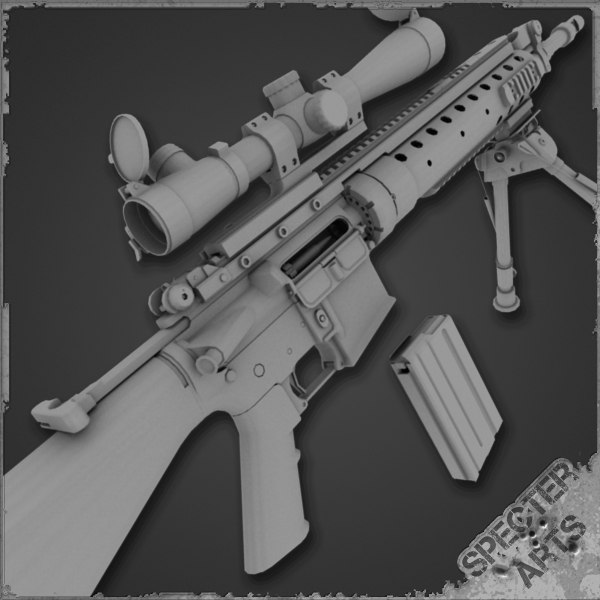 5 rifle mk12 mod 3d model