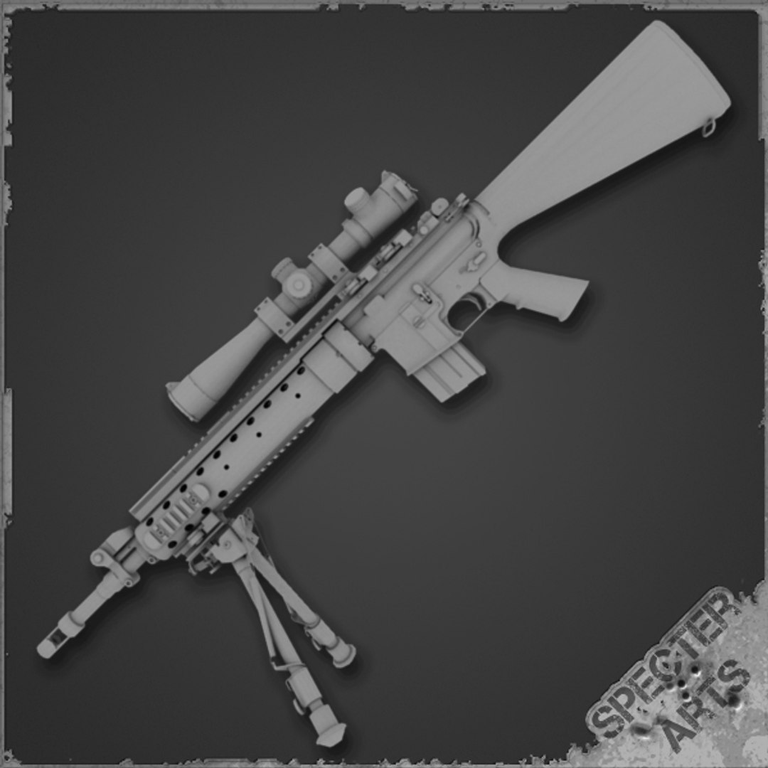 5 Rifle Mk12 Mod 3d Model
