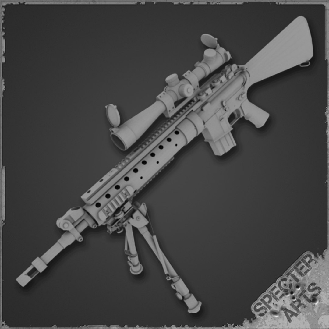 5 Rifle Mk12 Mod 3d Model
