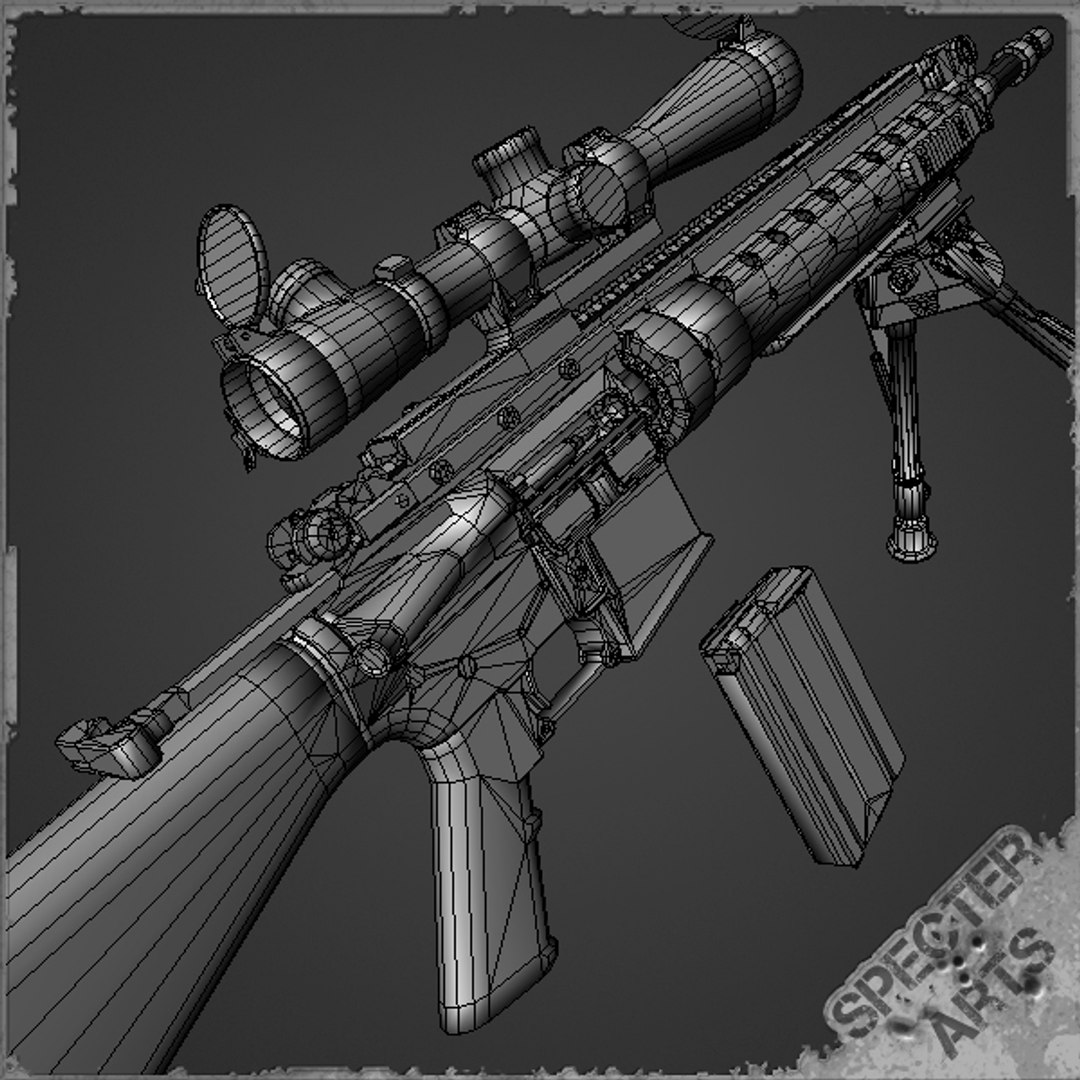 5 Rifle Mk12 Mod 3d Model