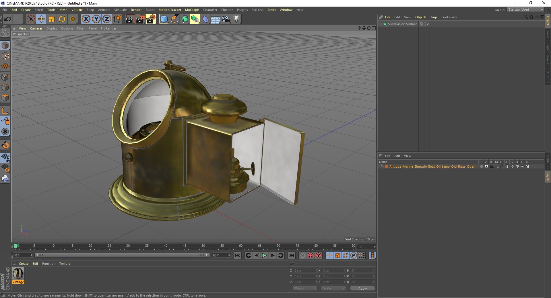 Antique Marine Binnacle Boat Oil Lamp Old Brass Open 3D Model ...