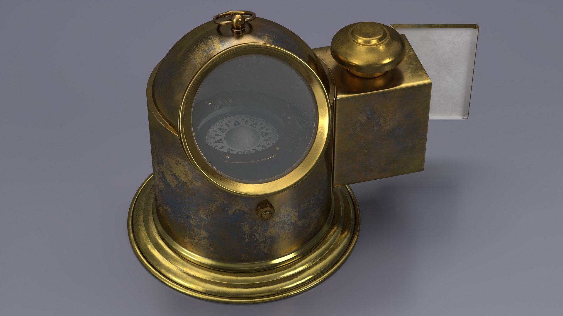 Antique Marine Binnacle Boat Oil Lamp Old Brass Open 3D Model ...