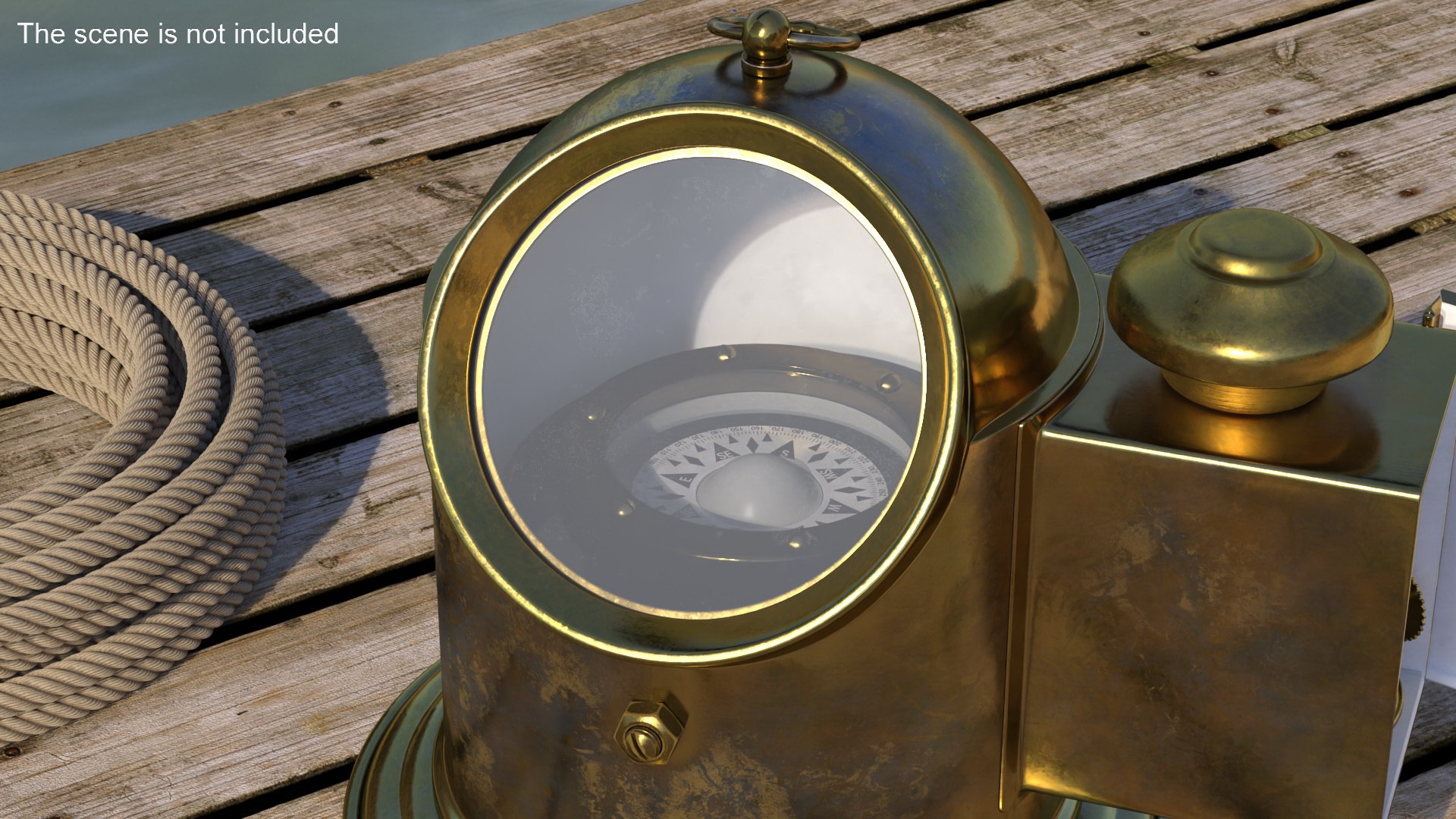 Antique Marine Binnacle Boat Oil Lamp Old Brass Open 3D Model ...