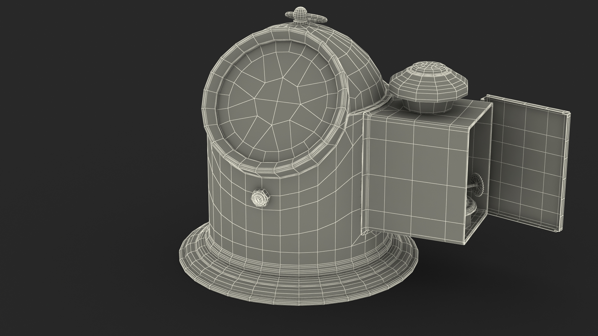 Antique Marine Binnacle Boat Oil Lamp Old Brass Open 3D Model ...