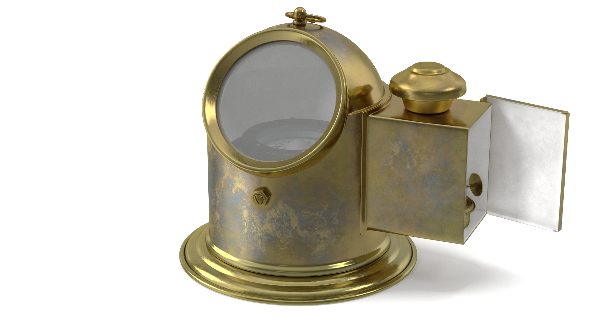 Antique Marine Binnacle Boat Oil Lamp Old Brass Open 3D Model ...