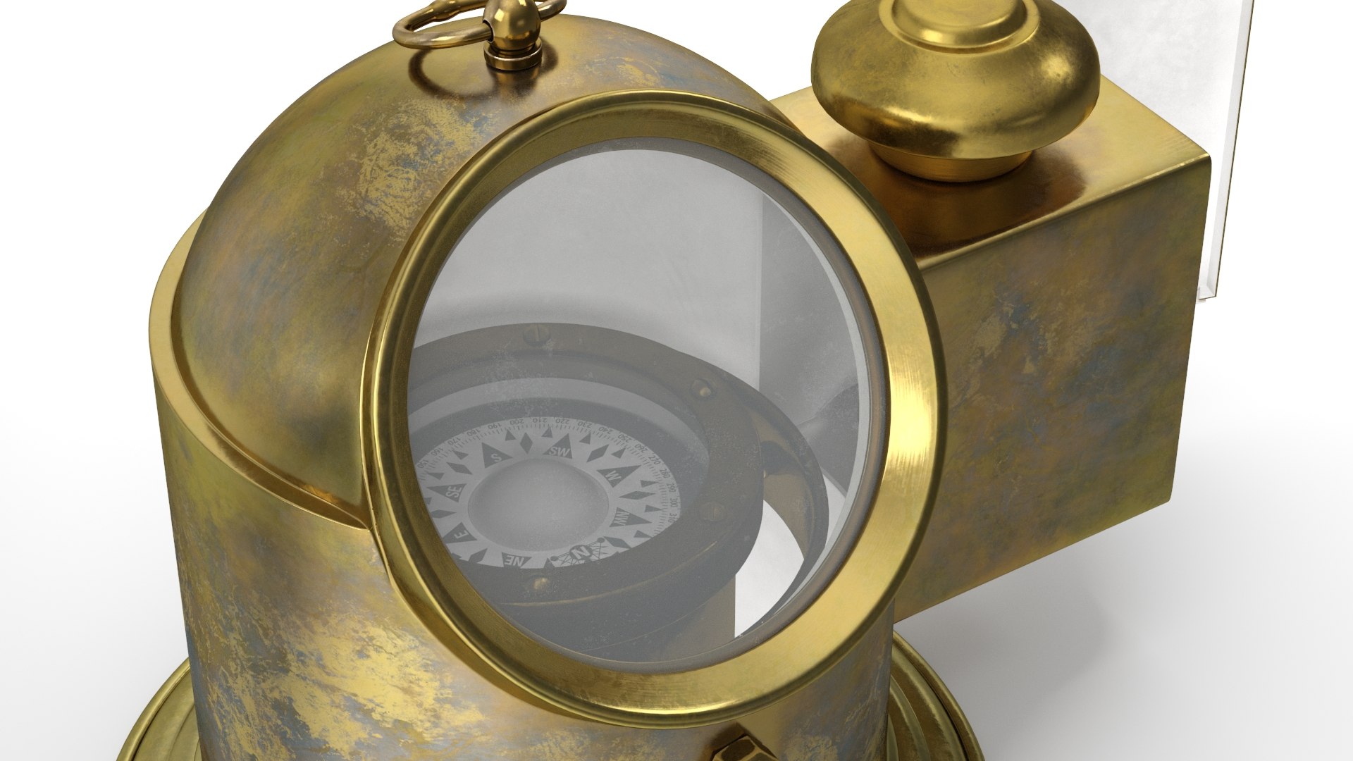 Antique Marine Binnacle Boat Oil Lamp Old Brass Open 3D Model ...