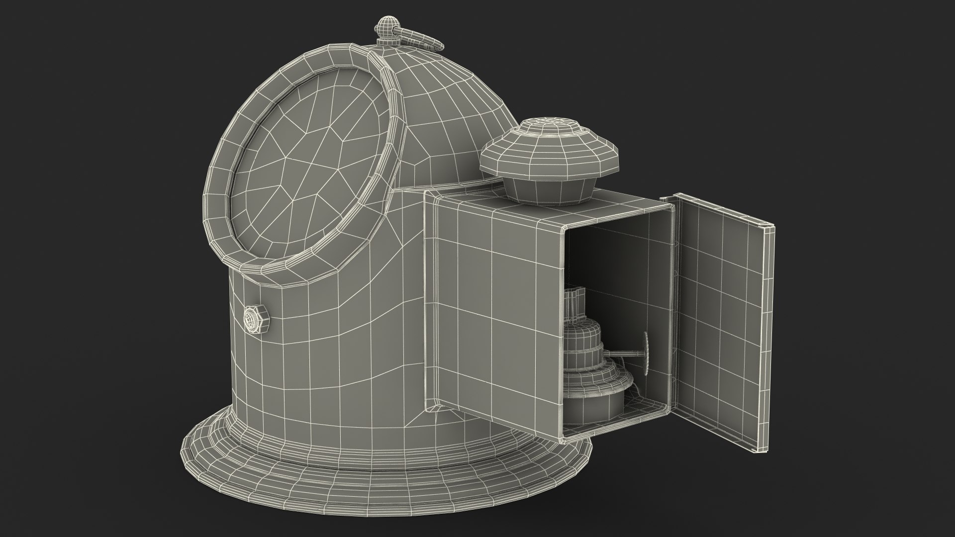 Antique Marine Binnacle Boat Oil Lamp Old Brass Open 3D Model ...