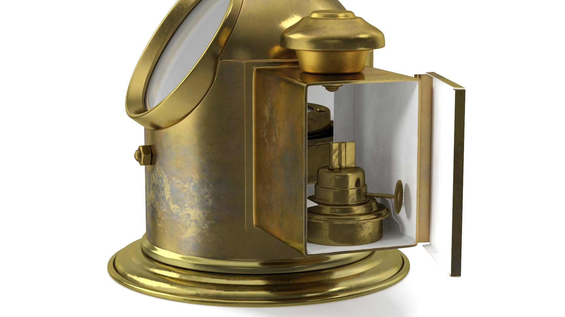 Antique Marine Binnacle Boat Oil Lamp Old Brass Open 3D Model - TurboSquid 2215346