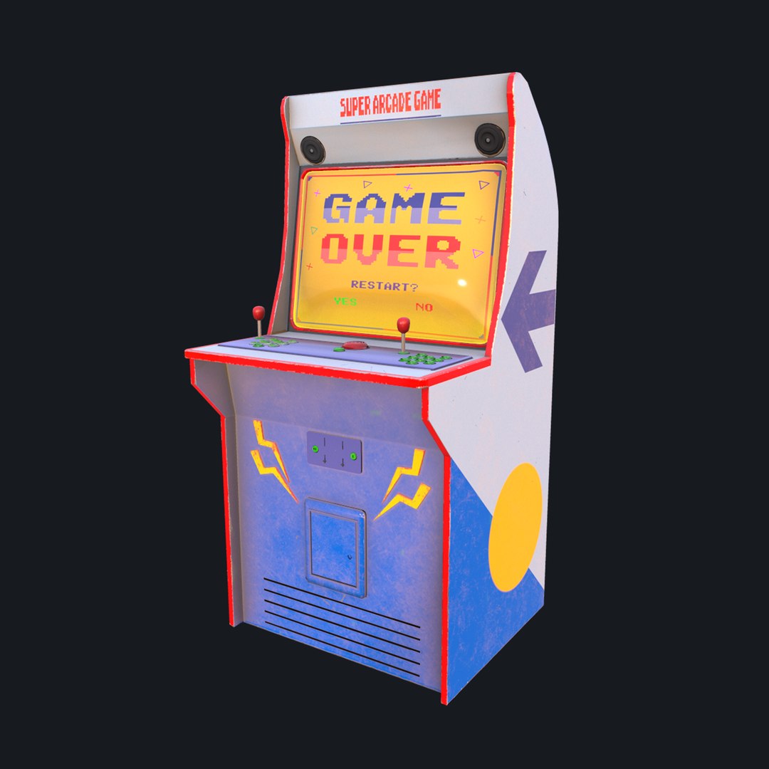 Almost New Retro Arcade Game Machine Low-poly Low-poly 3D Model 3D ...