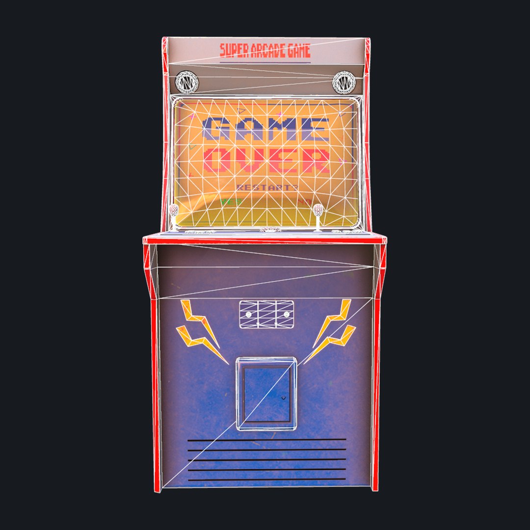 Almost New Retro Arcade Game Machine Low-poly Low-poly 3D Model 3D ...