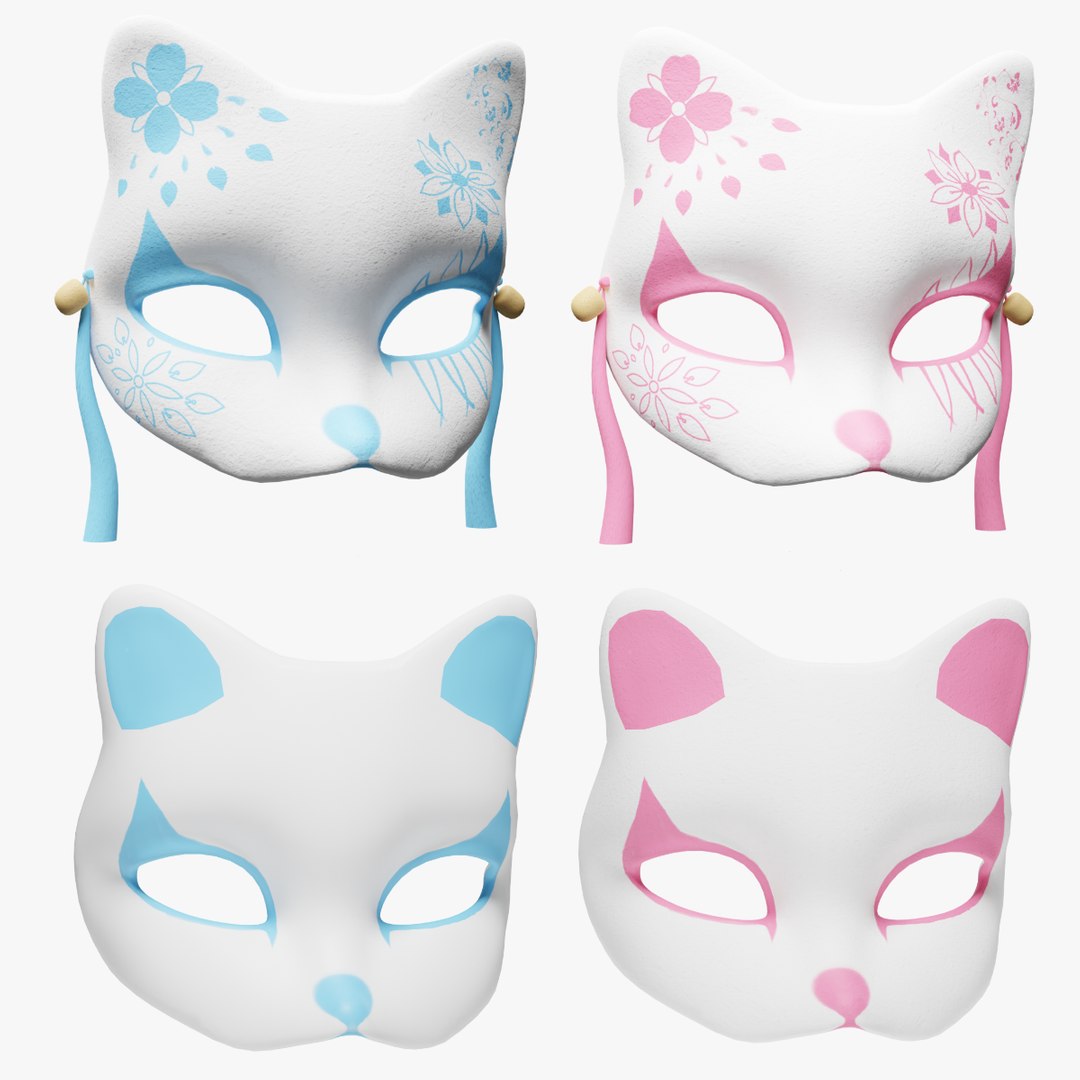 Fox Cat Mask Collection 3D Model - TurboSquid 2159579