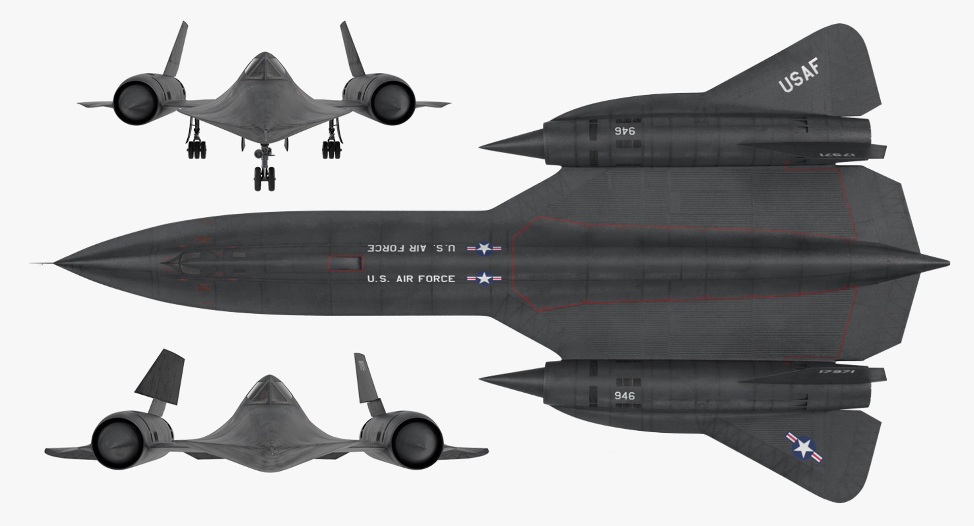 3d Model Lockheed Sr-71 Blackbird Rigged