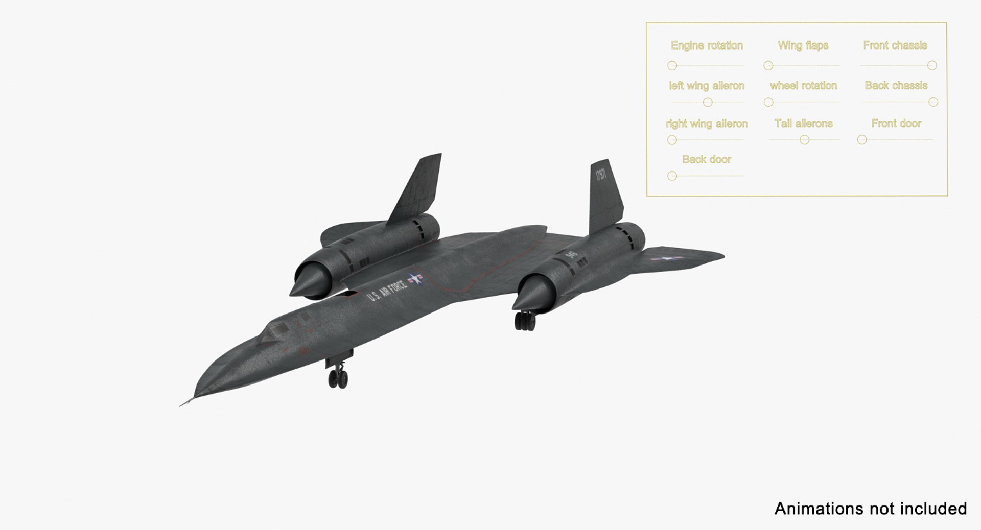 3d Model Lockheed Sr-71 Blackbird Rigged