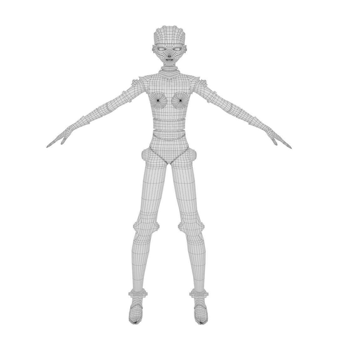 3D Model Female Robot Chell - TurboSquid 1870550
