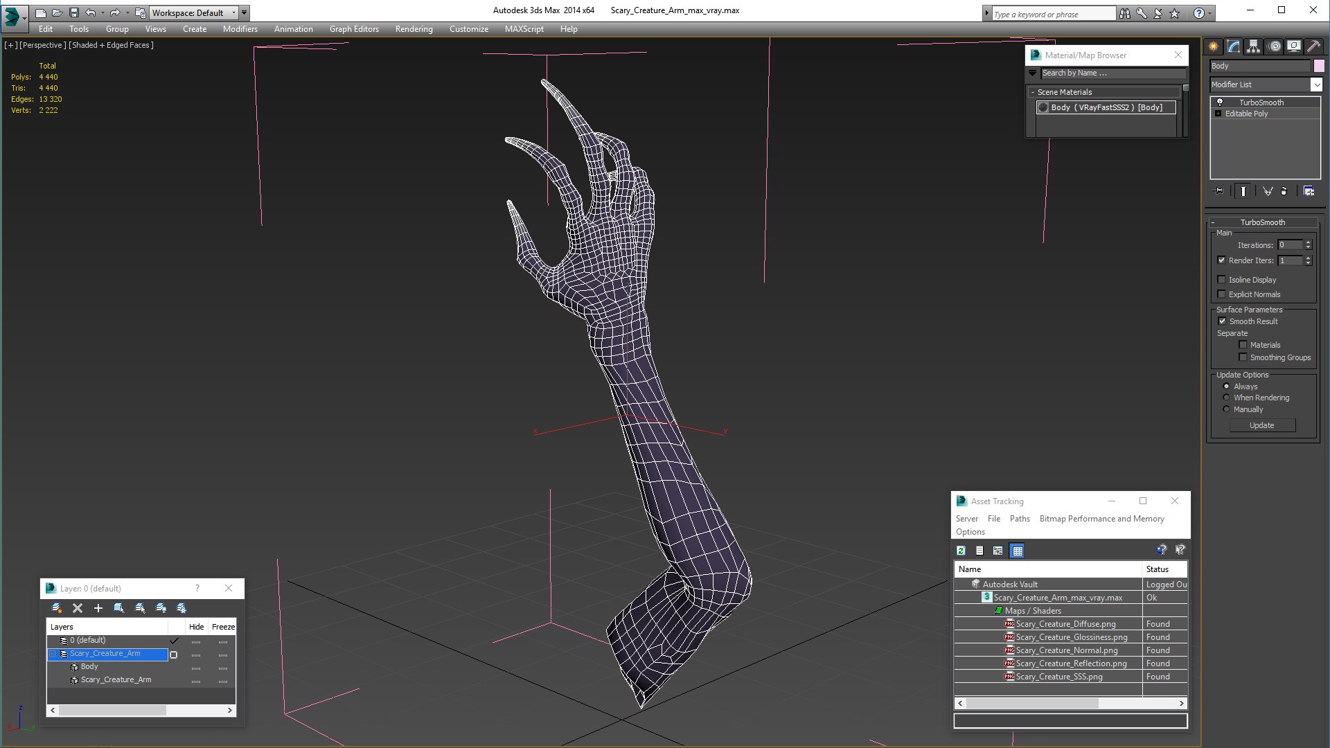 3D model scary creature arm - TurboSquid 1703090