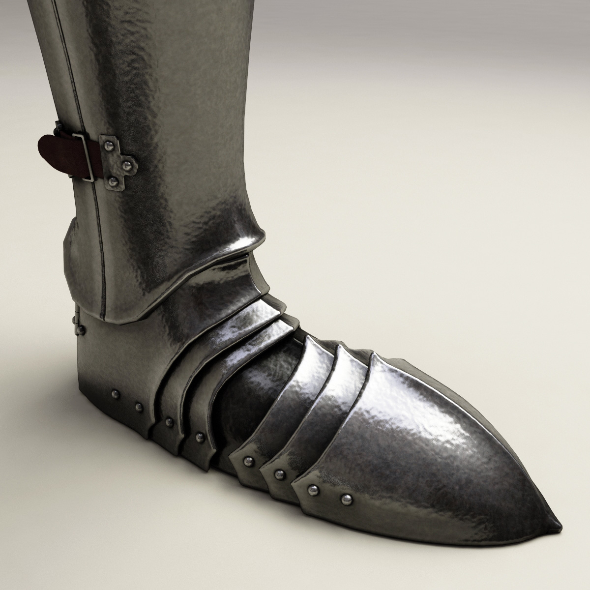 medieval armour boots 3d model