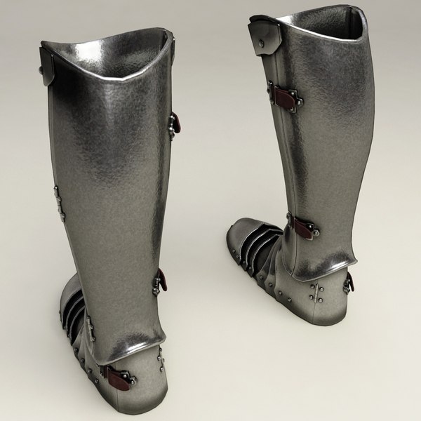 medieval armour boots 3d model