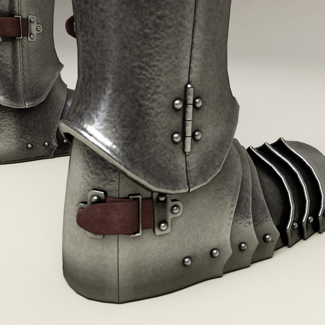 medieval armour boots 3d model