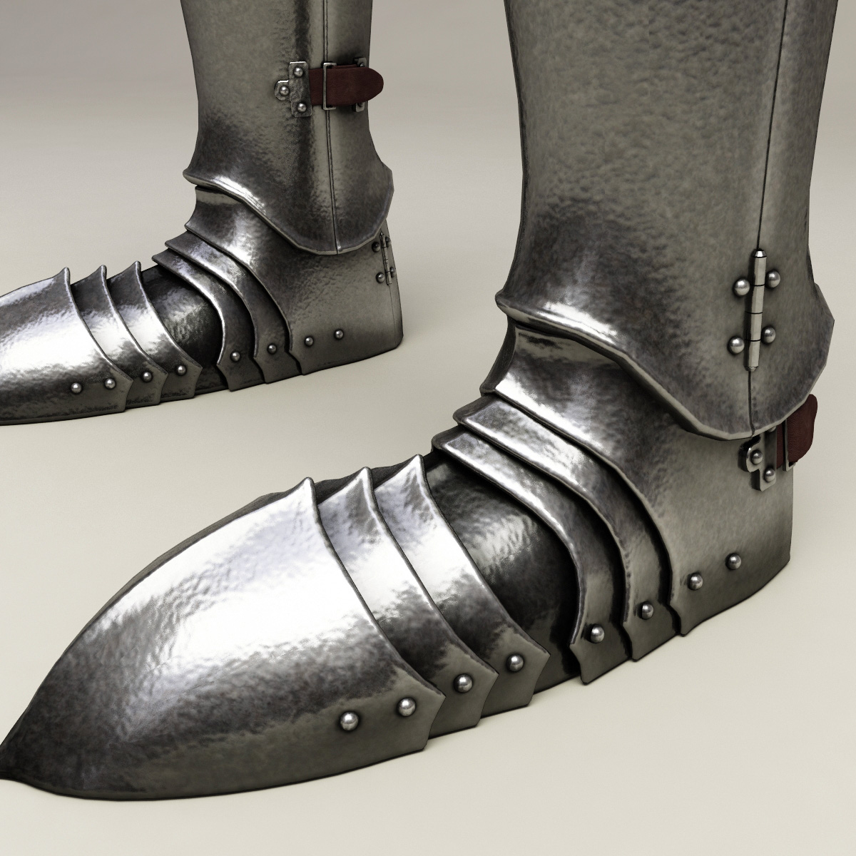 medieval armour boots 3d model