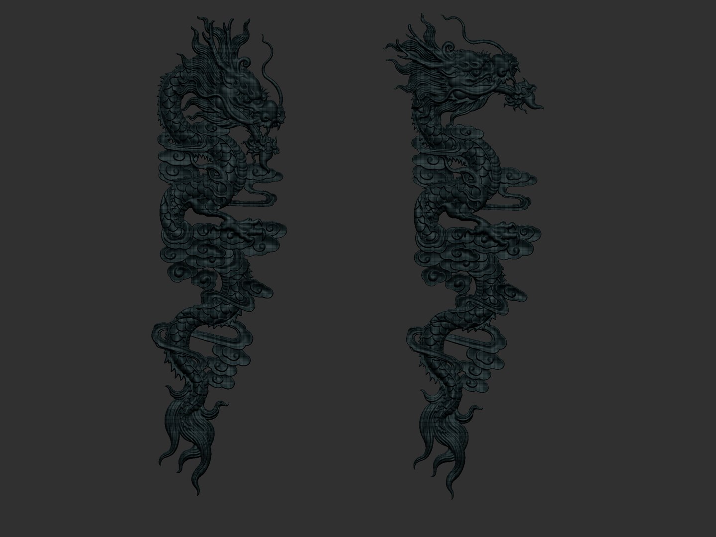 Two Dragons 3D Model - TurboSquid 2037954