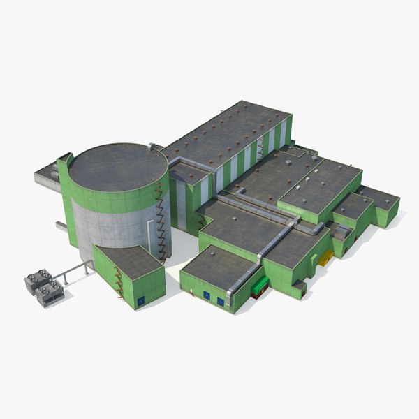modelo 3d Edificio del reactor de la planta de energía nuclear ...