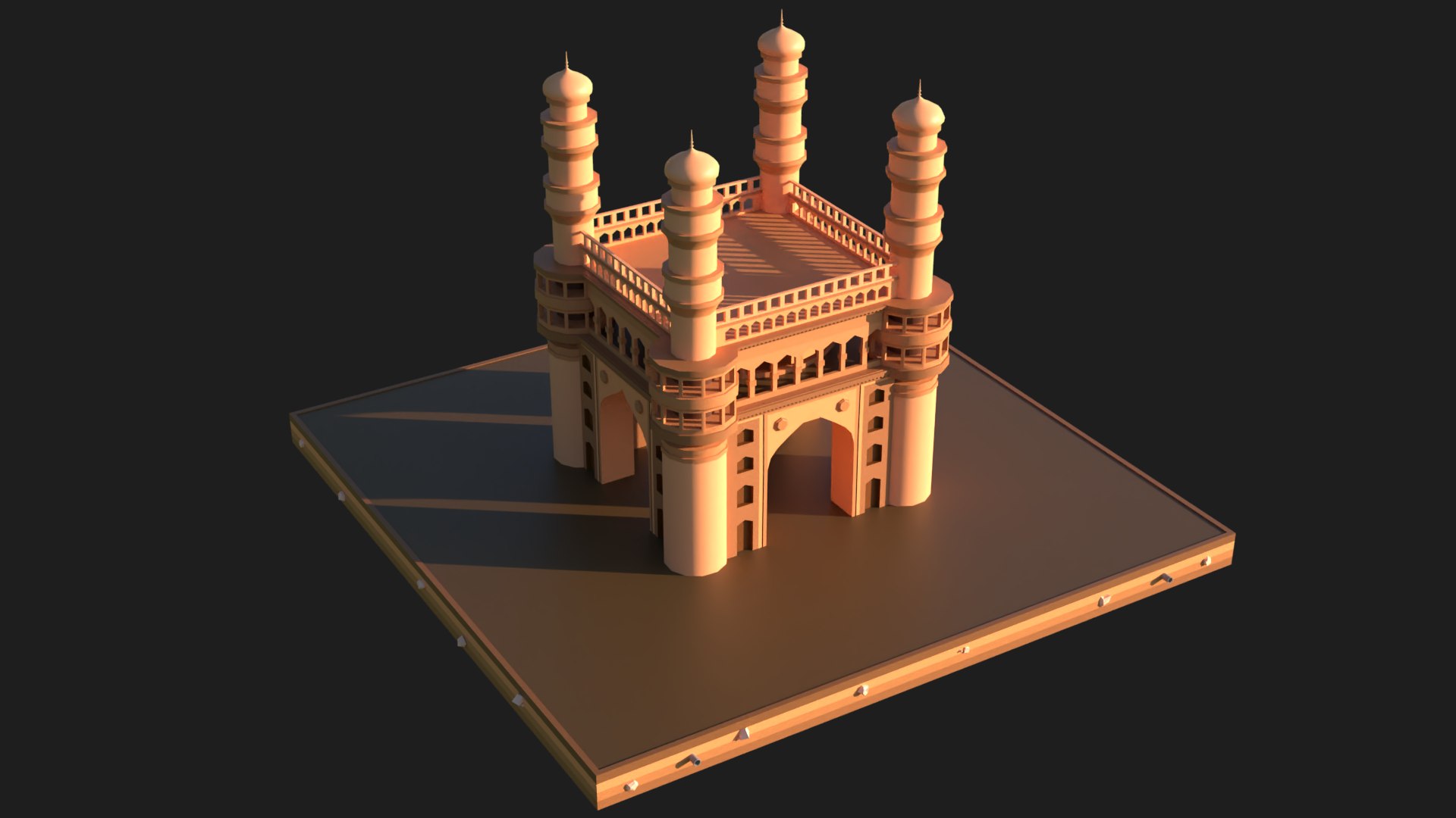 低聚Charminar 3D模型3D模型 - TurboSquid 1953423
