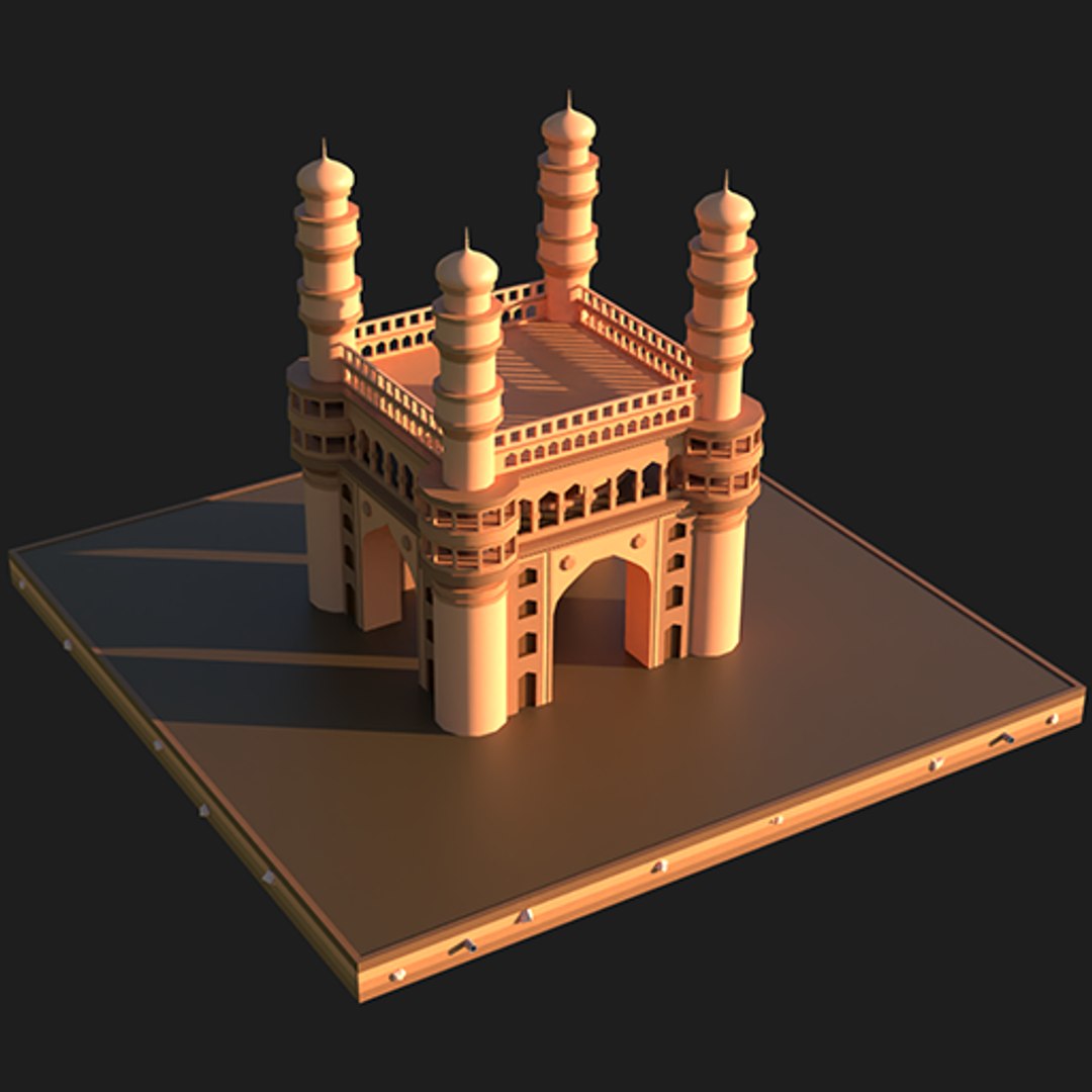 3D Low-Poly Charminar 3D Model Model - TurboSquid 1953423