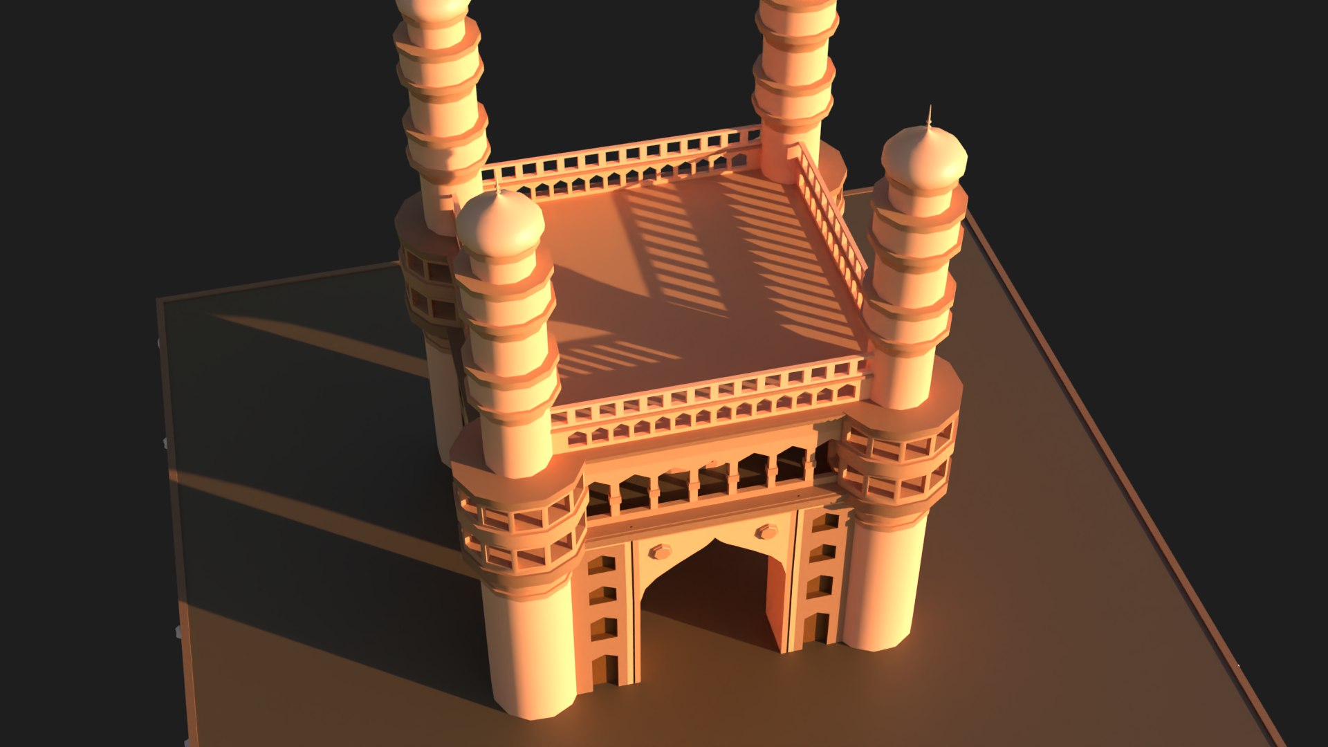 3D Low-Poly Charminar 3D Model Model - TurboSquid 1953423