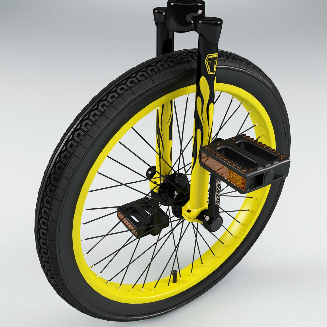 3ds Yellow Unicycle