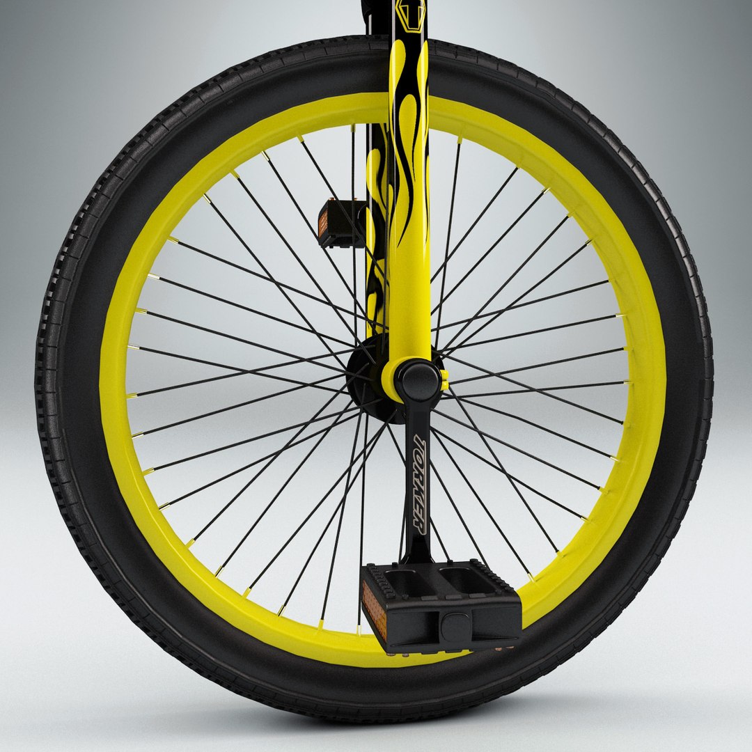 3ds Yellow Unicycle
