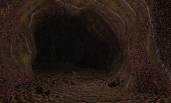 3d scene mars cave