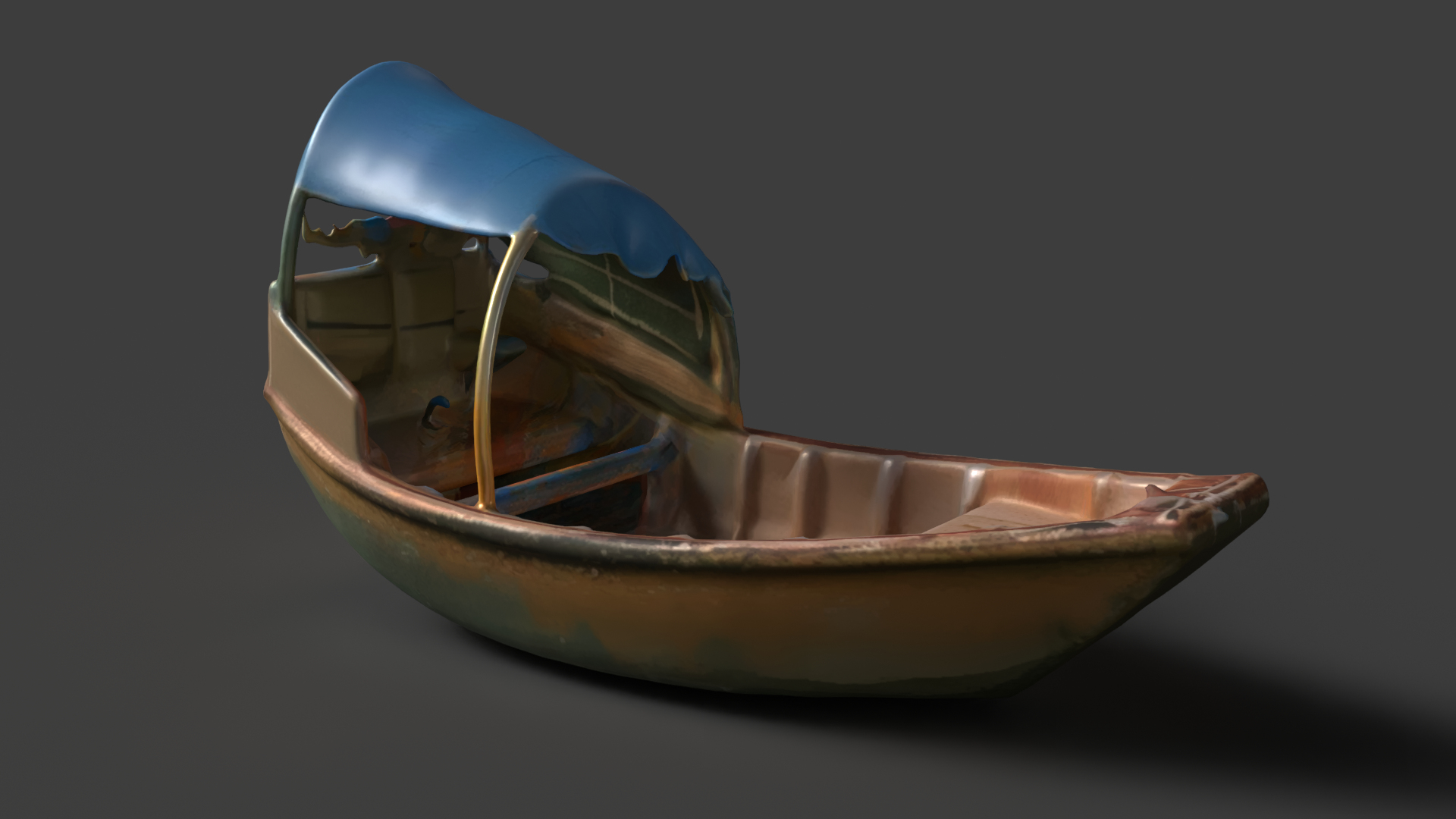 Chinese Wooden Boat Figure Model - TurboSquid 2318675