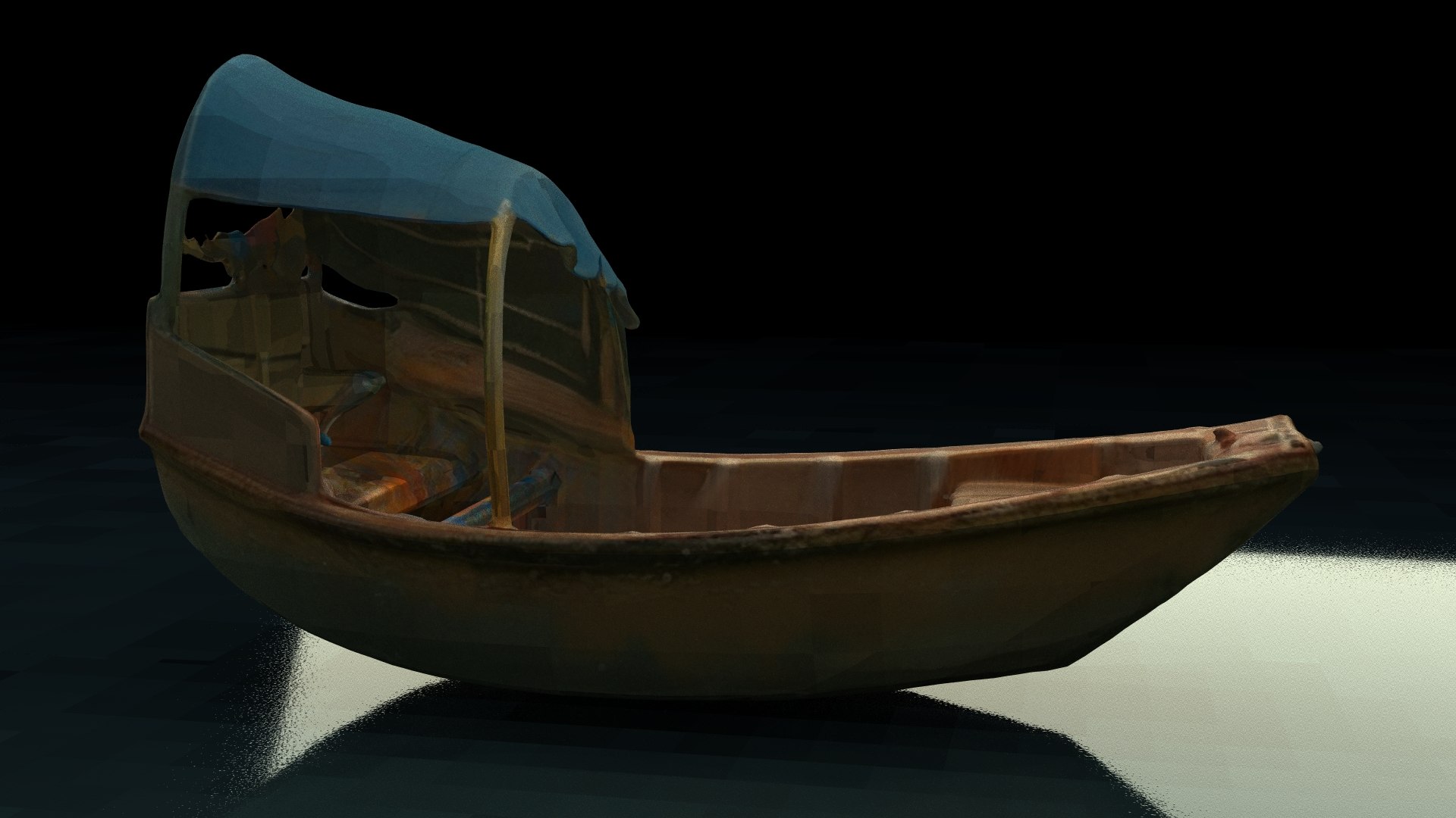 Chinese Wooden Boat Figure Model - TurboSquid 2318675