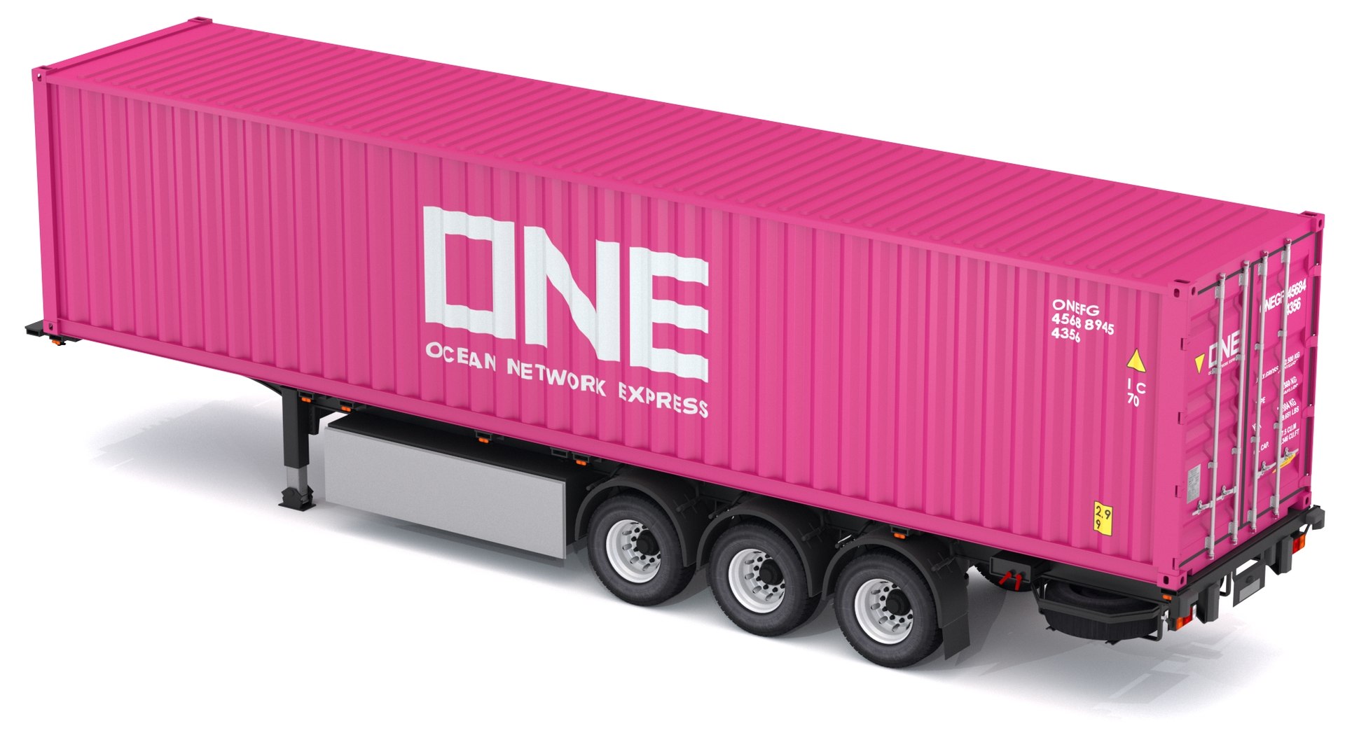 3D One Container Semi Trailer Model - TurboSquid 1777710