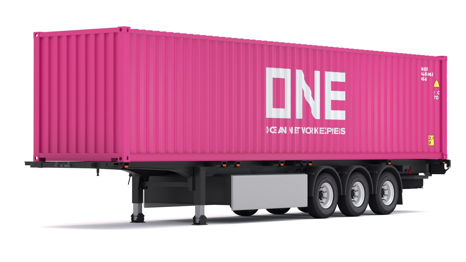 3D One Container Semi Trailer Model - TurboSquid 1777710