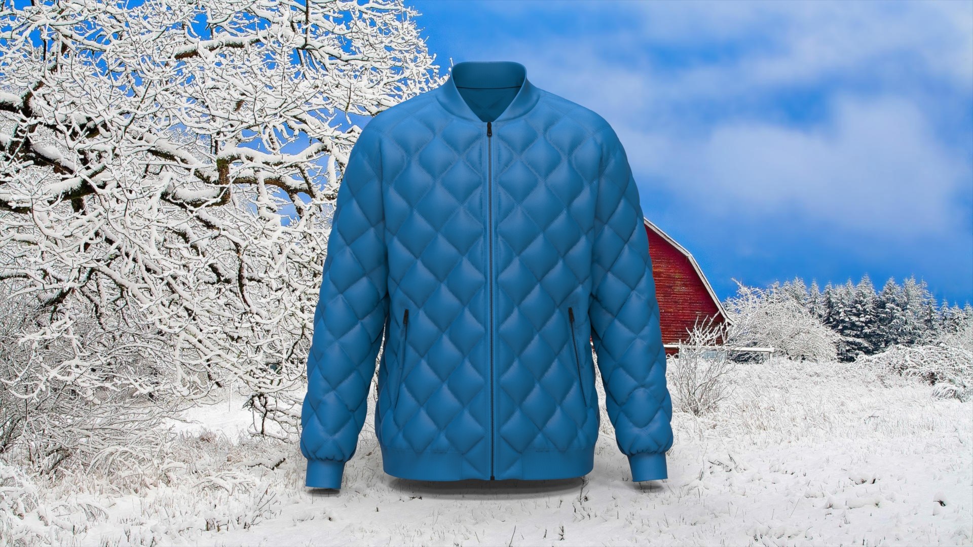 Neck Rib Classic Puffer Jacket Model - TurboSquid 1941955